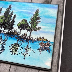Handmade Lake Birthday Card - Outdoorsy Fisherman Canoe Card - Etsy