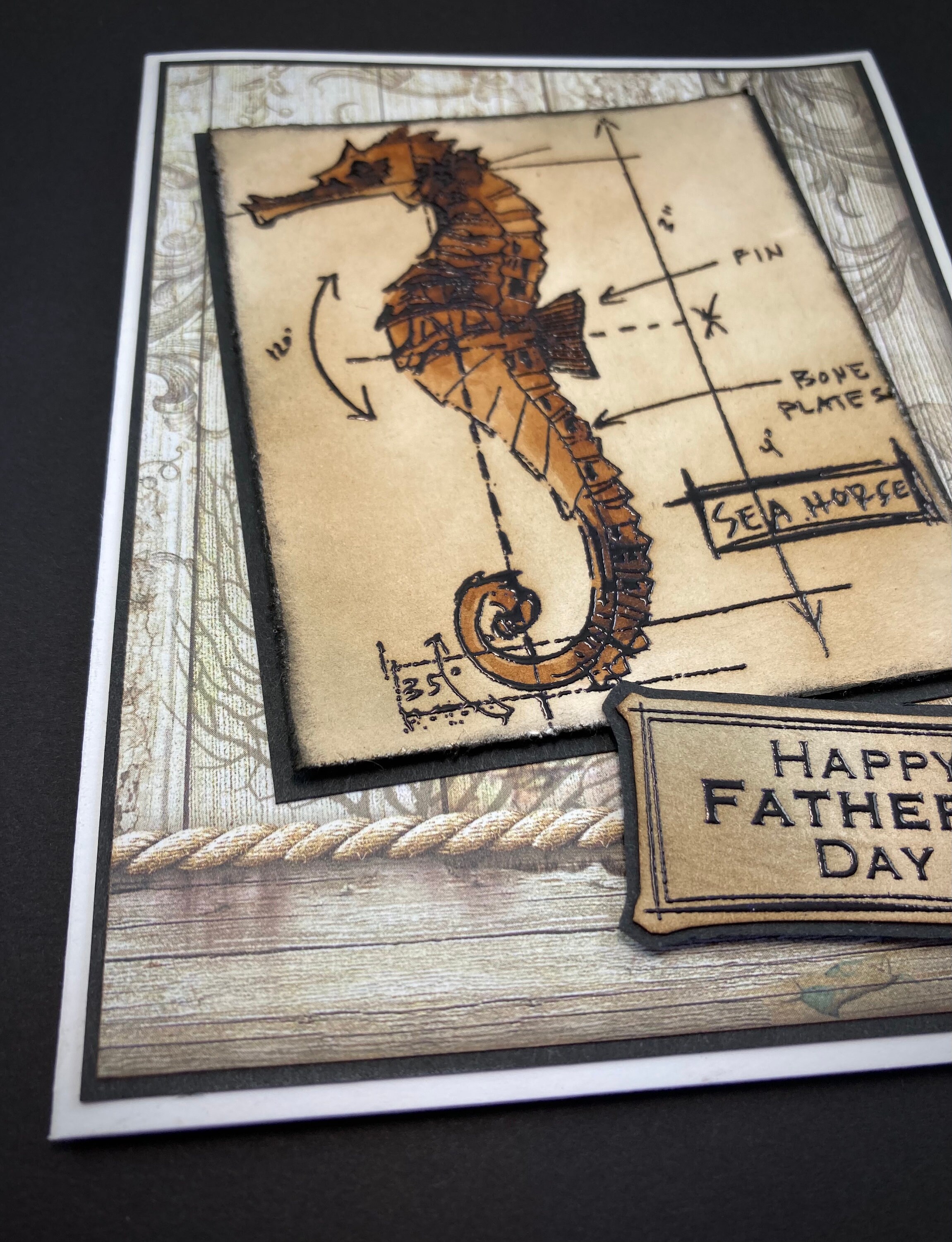 Seahorse Card Father's Day Card Nautical Card Seahorse Happy Father's ...