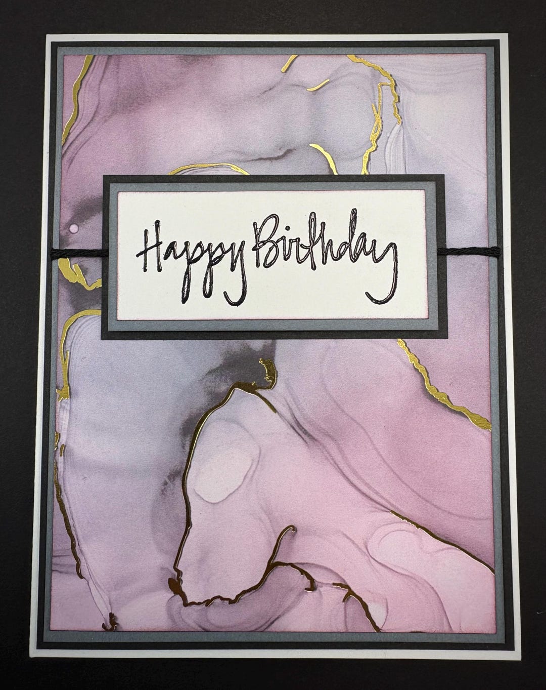 Handmade Marbled Birthday Card – Gold Detail, Elegant Design - Etsy