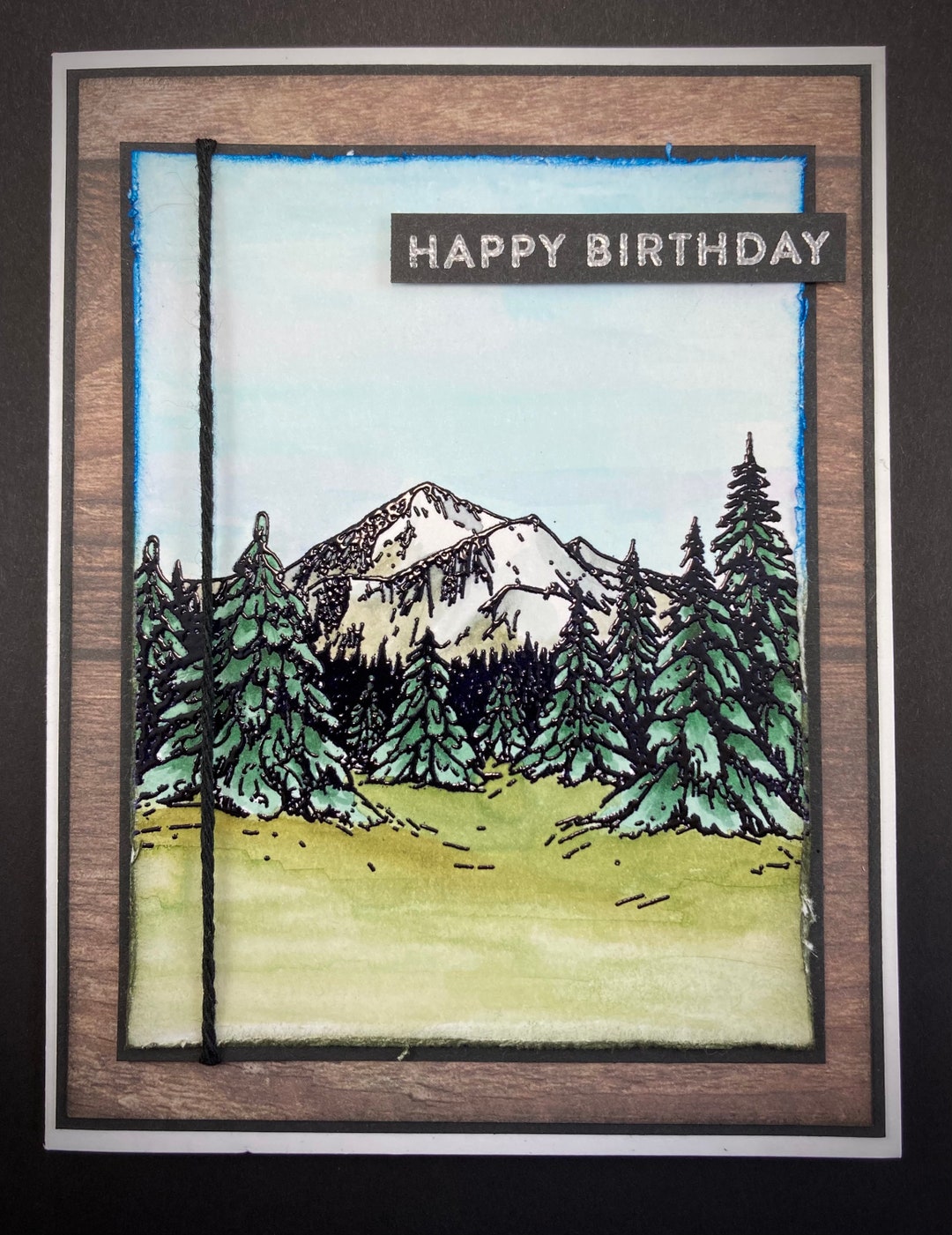 Mountain Card - Birthday Card - Tree Card - Happy Birthday - Mountains ...