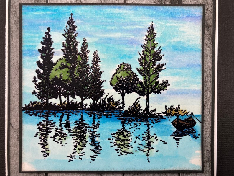 Handmade Lake Birthday Card - Outdoorsy Fisherman Canoe Card - Etsy
