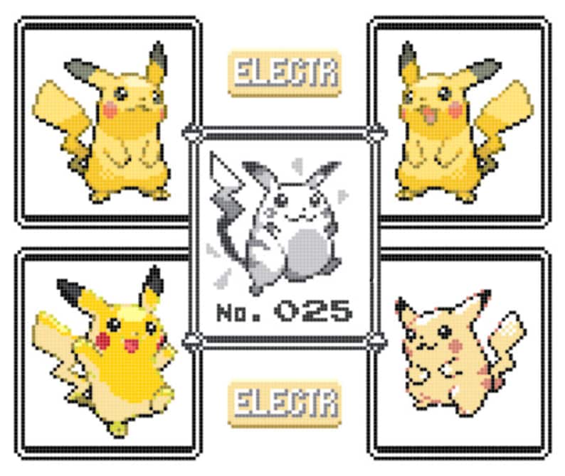 Pikachu Generations I-V - Pokedex Style - Cross Stitch Pattern - Etsy