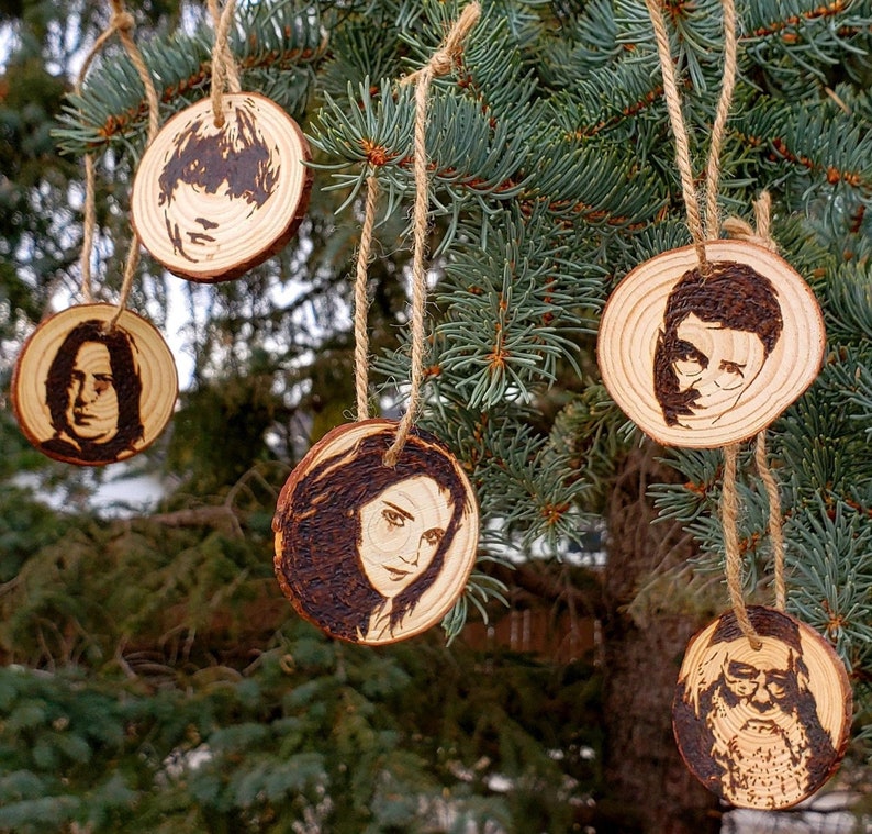 Rustic Wood Burned Wizard Tree Ornament - Etsy