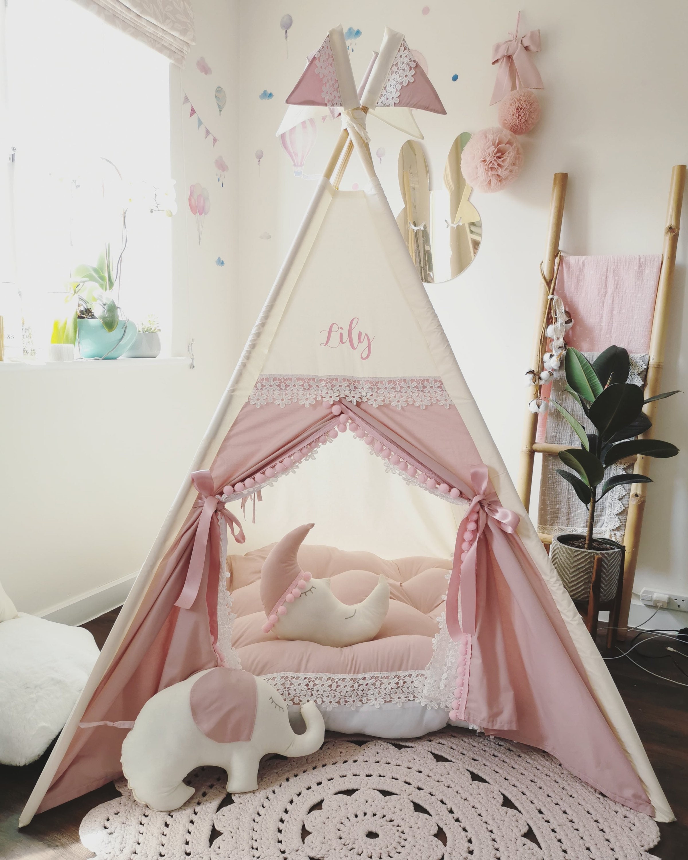 Ivory & Blush Pink Teepee Tent for Kids Teepee Kids Teepee - Etsy UK