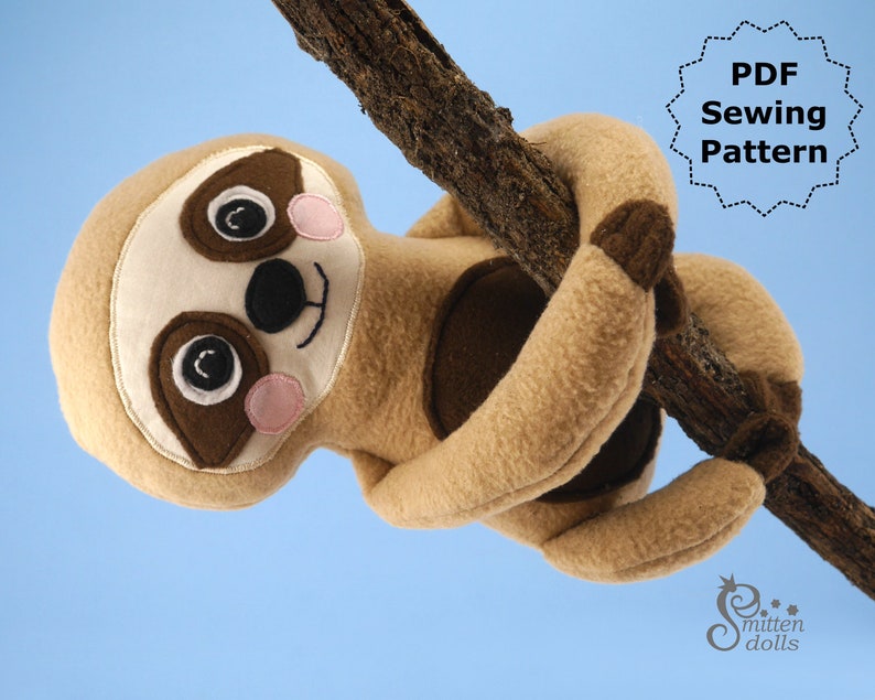 Sloth Sewing Pattern, Sloth Pattern, Sloth Plush Pattern, Sloth Plush ...