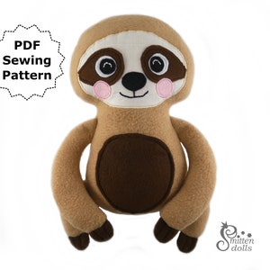 Sloth Sewing Pattern, Sloth Pattern, Sloth Plush Pattern, Sloth Plush ...