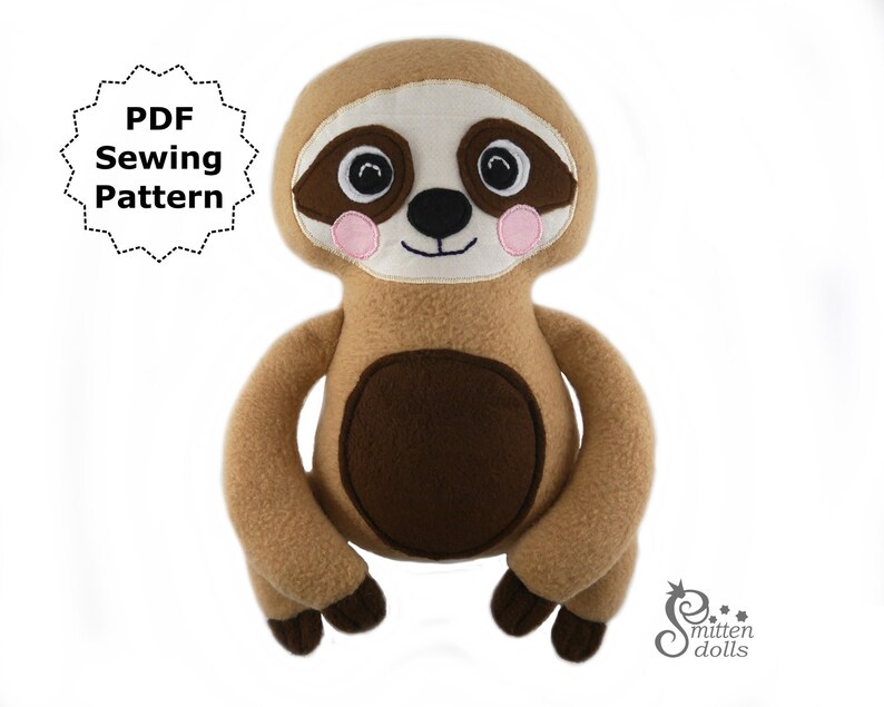 Sloth Sewing Pattern, Sloth Pattern, Sloth Plush Pattern, Sloth Plush ...