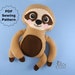 Sloth Sewing Pattern, Sloth Pattern, Sloth Plush Pattern, Sloth Plush ...