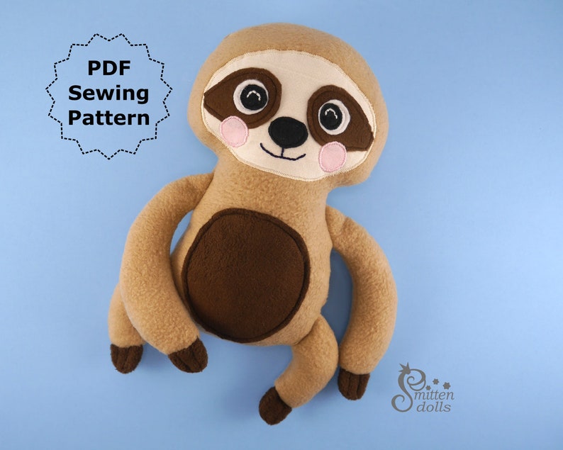 Sloth Sewing Pattern, Sloth Pattern, Sloth Plush Pattern, Sloth Plush ...