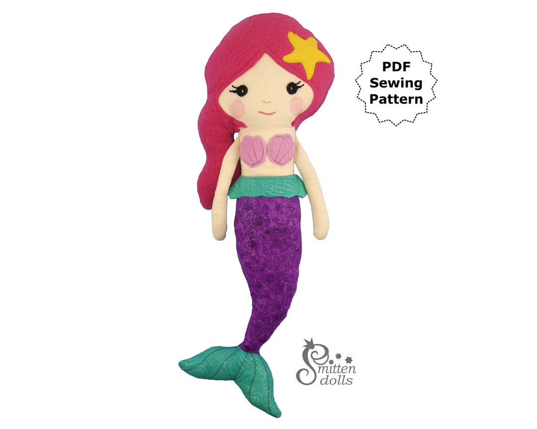 Mermaid Doll Pattern, Mermaid Pattern, Mermaid Doll Sewing Pattern ...