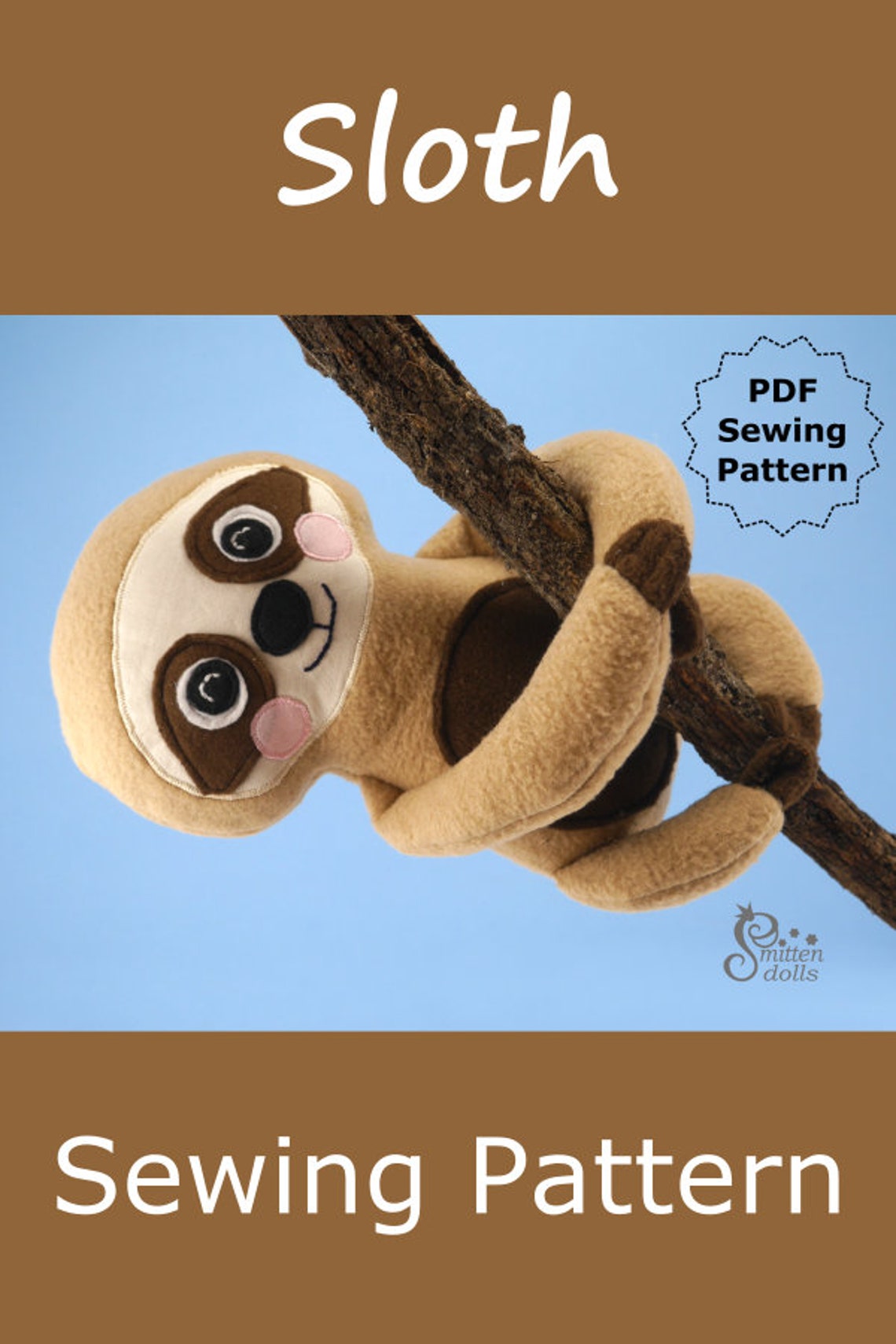 Sloth Sewing Pattern, Sloth Pattern, Sloth Plush Pattern, Sloth Plush ...