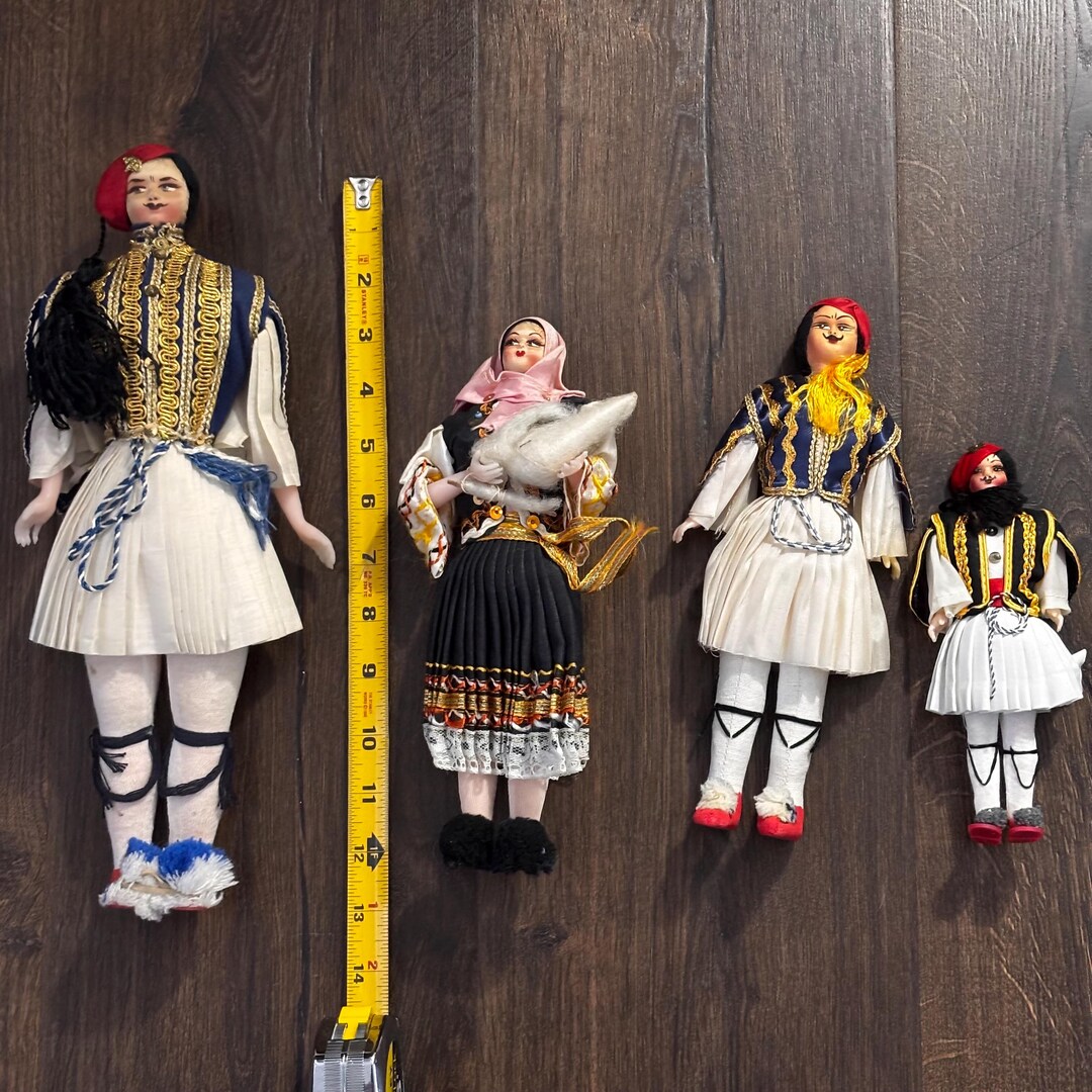 Vintage Antique Greek? Dolls 4 Pc Set - Etsy