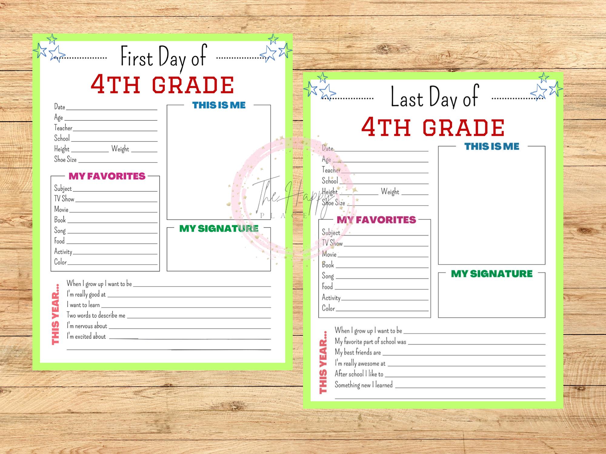 All About Me First and Last Day of School Printable, Interview Sheet ...