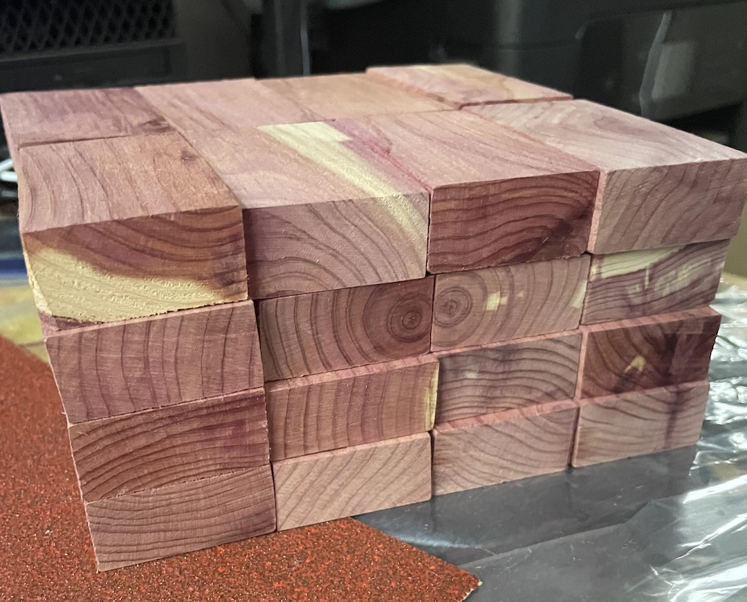 Fresh Red Cedar Wood Blocks: Natural Pest Repellent for Closets (32pcs ...