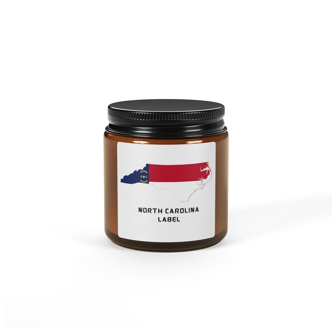 The Shape of North Carolina Label Scented Soy Candle Natural Soy Wax ...