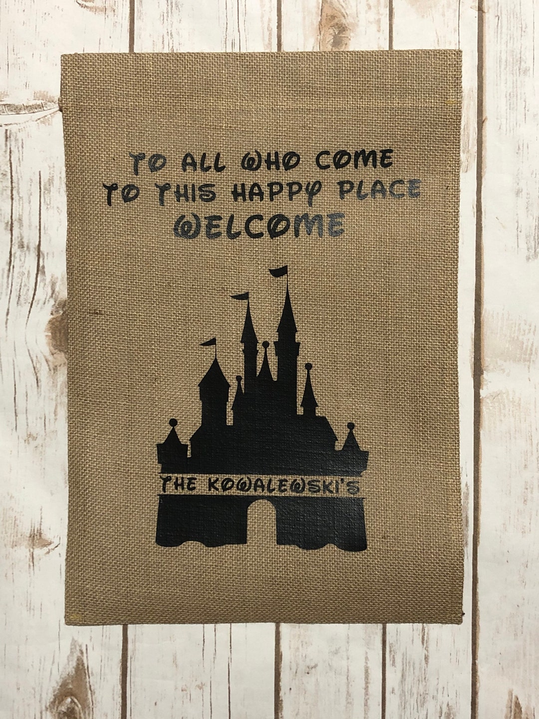 Disney Garden Flag Disney Happy Place Flag Personalized Camp - Etsy
