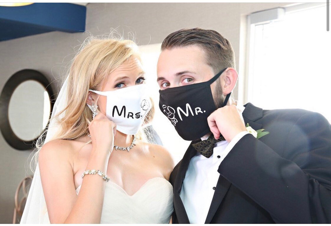 Disney Bride Face Mask Disney Couple Face Mask Disney Wedding | Etsy