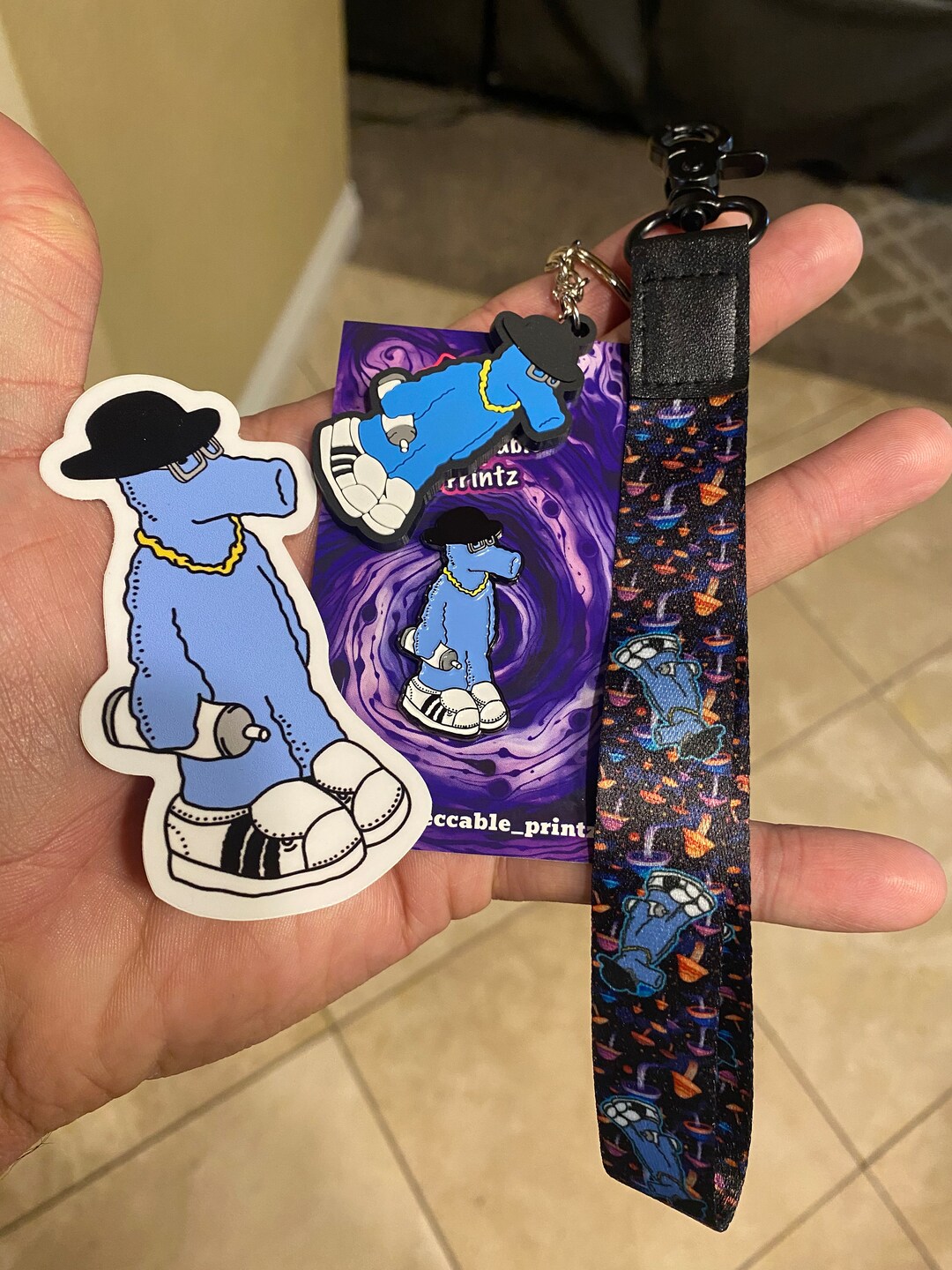 Blue Quasimoto Combo Swag Pack Enamel Pin, Keychain Lanyard , Rubber ...