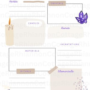 Printable Vision Board Template for Spells - Etsy