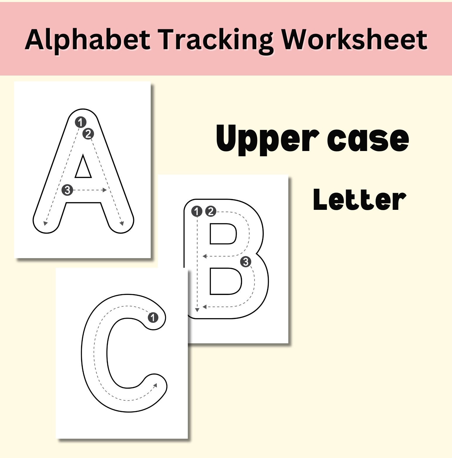 Alphabet Letter Tracing Worksheets, A to Z, Alphabet Activities, Upper ...