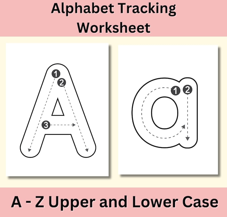 Alphabet Letter Tracing Worksheets, A to Z, Alphabet Activities, Upper ...