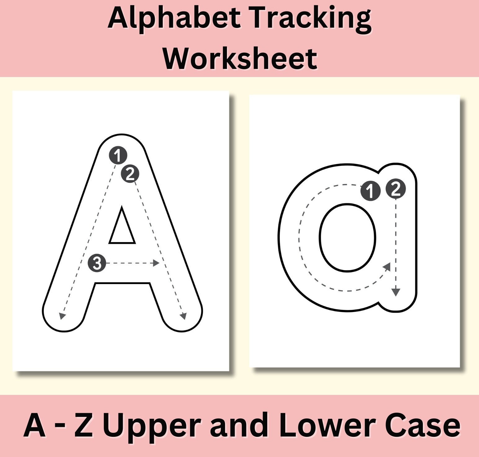 Alphabet Letter Tracing Worksheets, A to Z, Alphabet Activities, Upper ...
