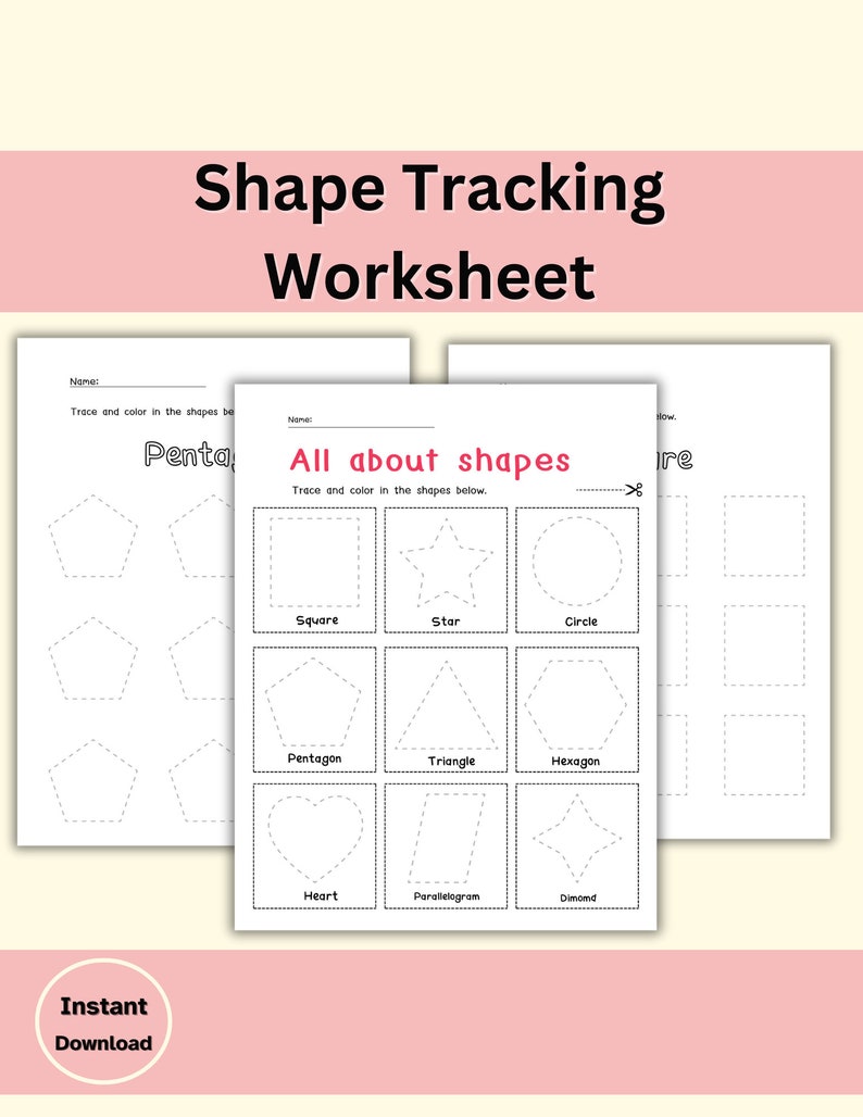 Shape Tracing Working , Basic Shape Tracing, Shape Tracing Worksheets ...