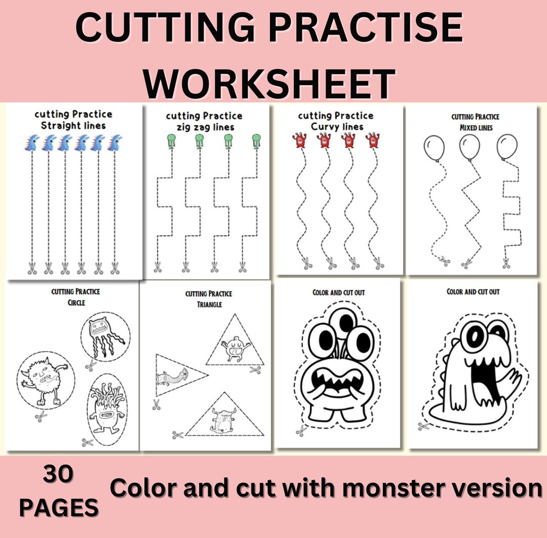 Scissor Skills |cutting Practice | Preschool Worksheets | Preschool ...
