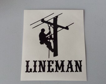 Lineman Car Sticker - Etsy
