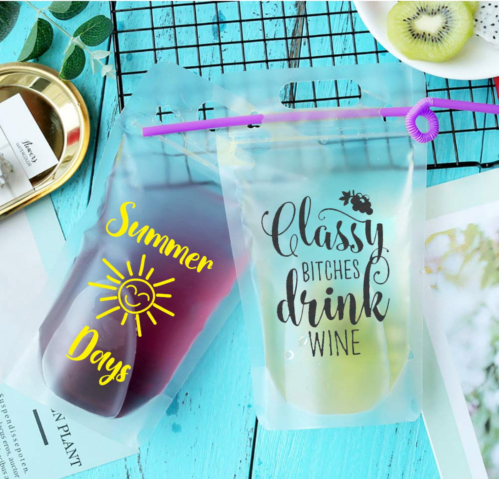 Drink Pouches Personalized Kids Reusable Drink Pouches | Etsy