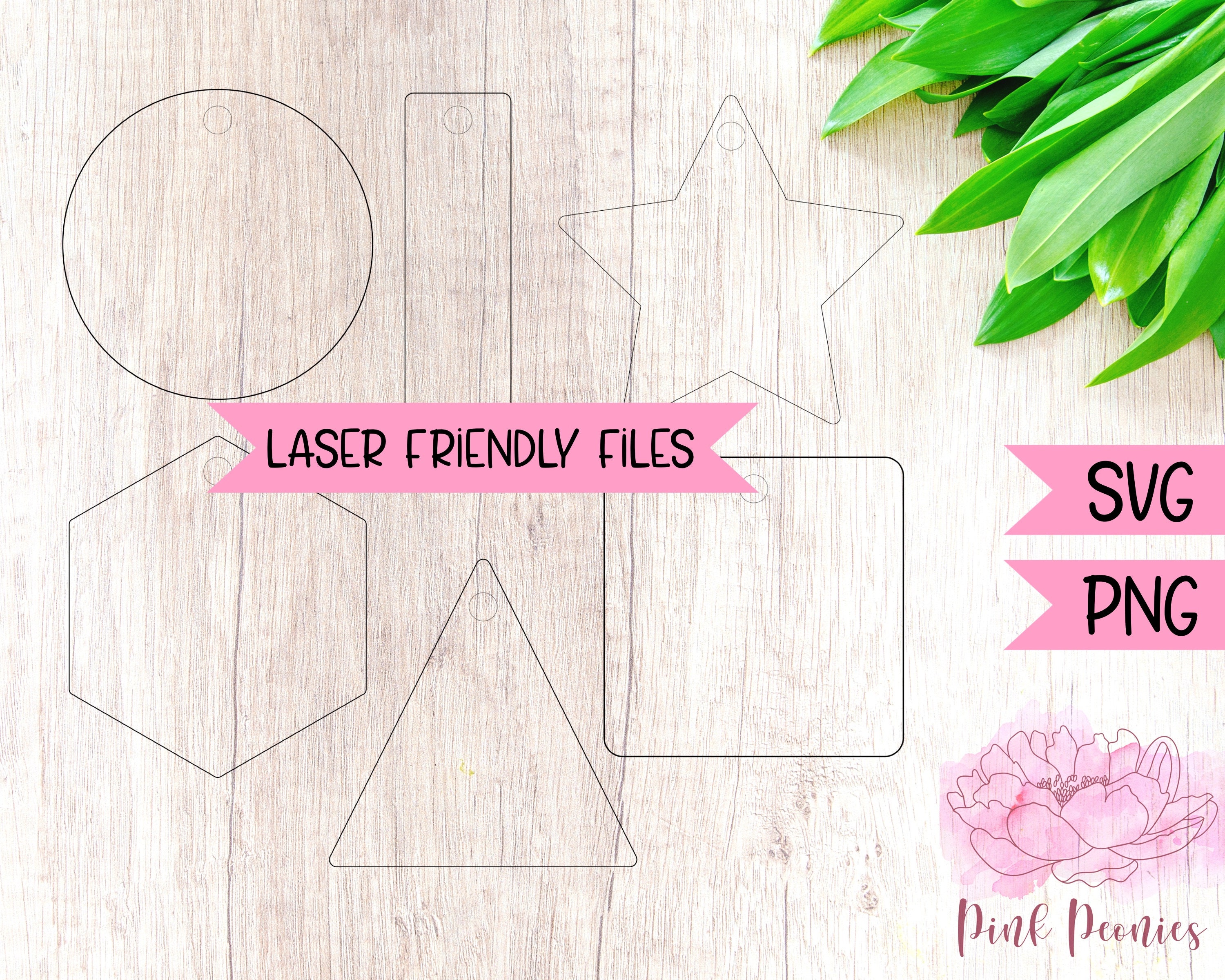 Keychain Shapes SVG Laser Friendly Keychain File DIY - Etsy