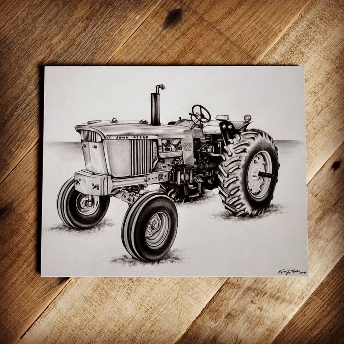 8x10 John Deere 4020 Print Pencil Drawing - Etsy Canada