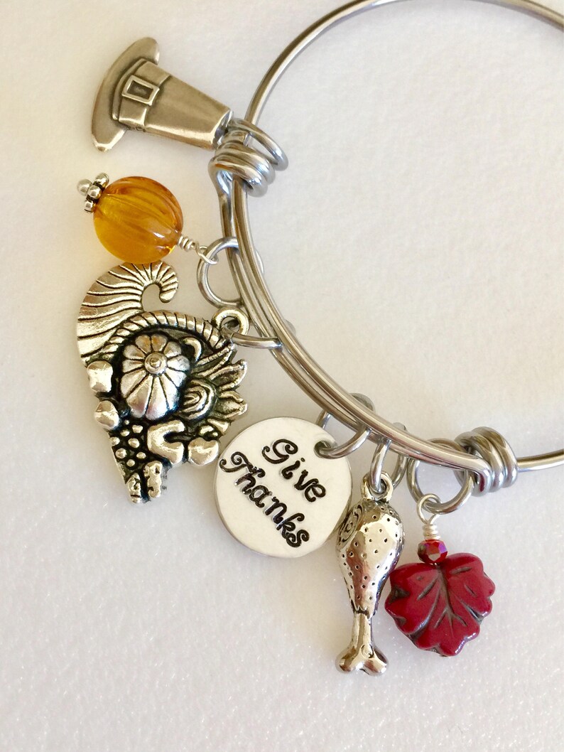Thanksgiving Bangle Thanksgiving Charm Bracelet Pilgrim - Etsy