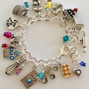 Baker's Charm Bracelet, luv to Bake Charm Bracelet, Baking Charm ...
