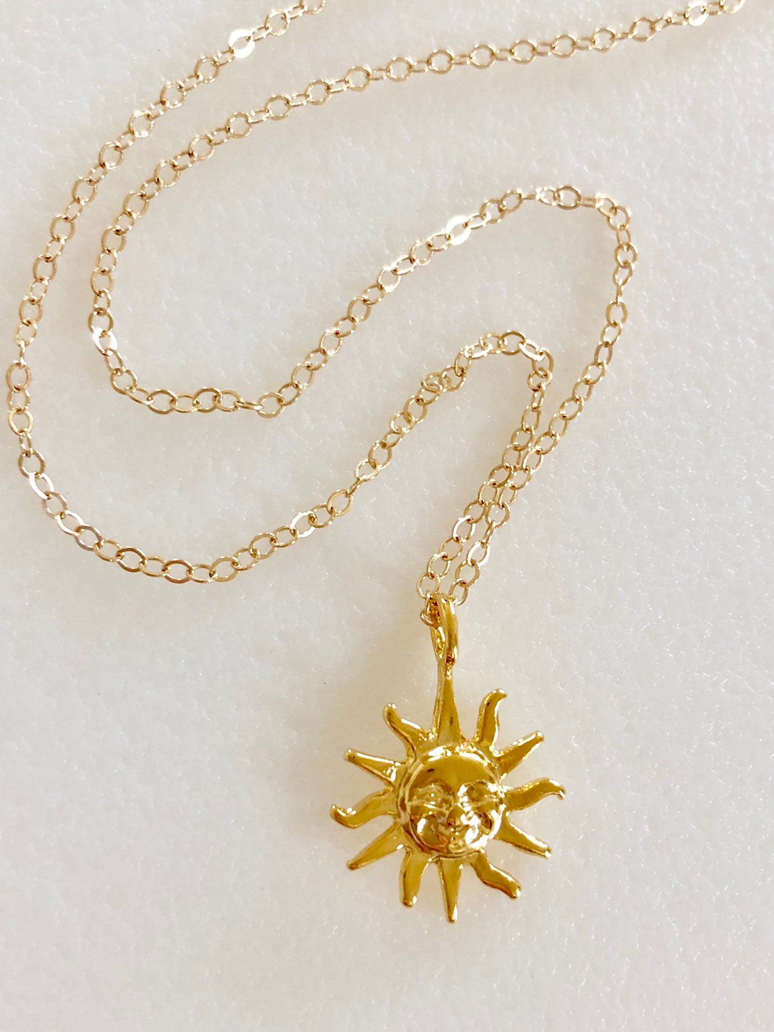 Sun Necklace Radiant Sun Charm Happy Face Sun Pendant - Etsy