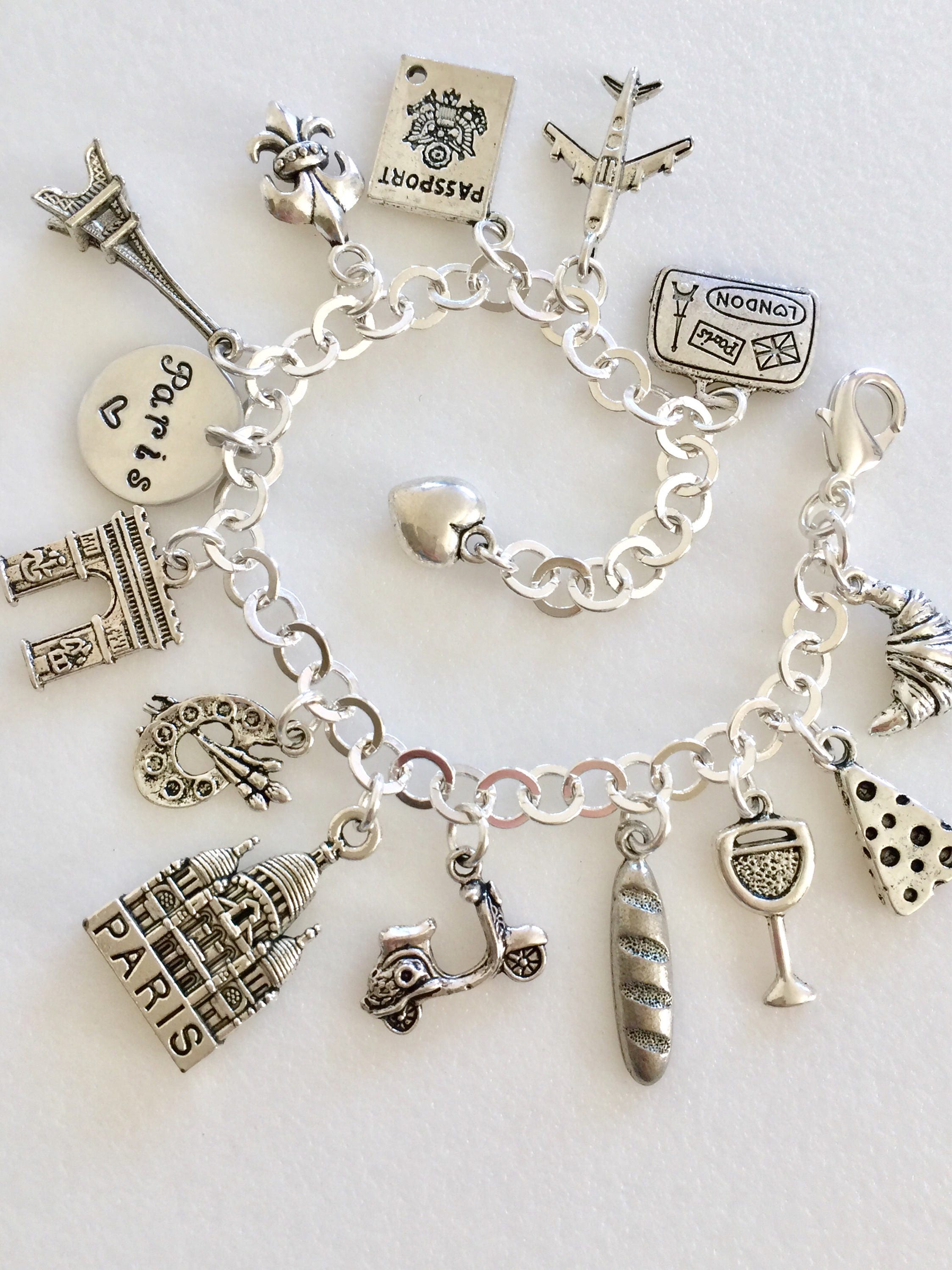 Paris Charm Bracelet, Paris Trip, Paris Lover, Paris Souvenir, School ...