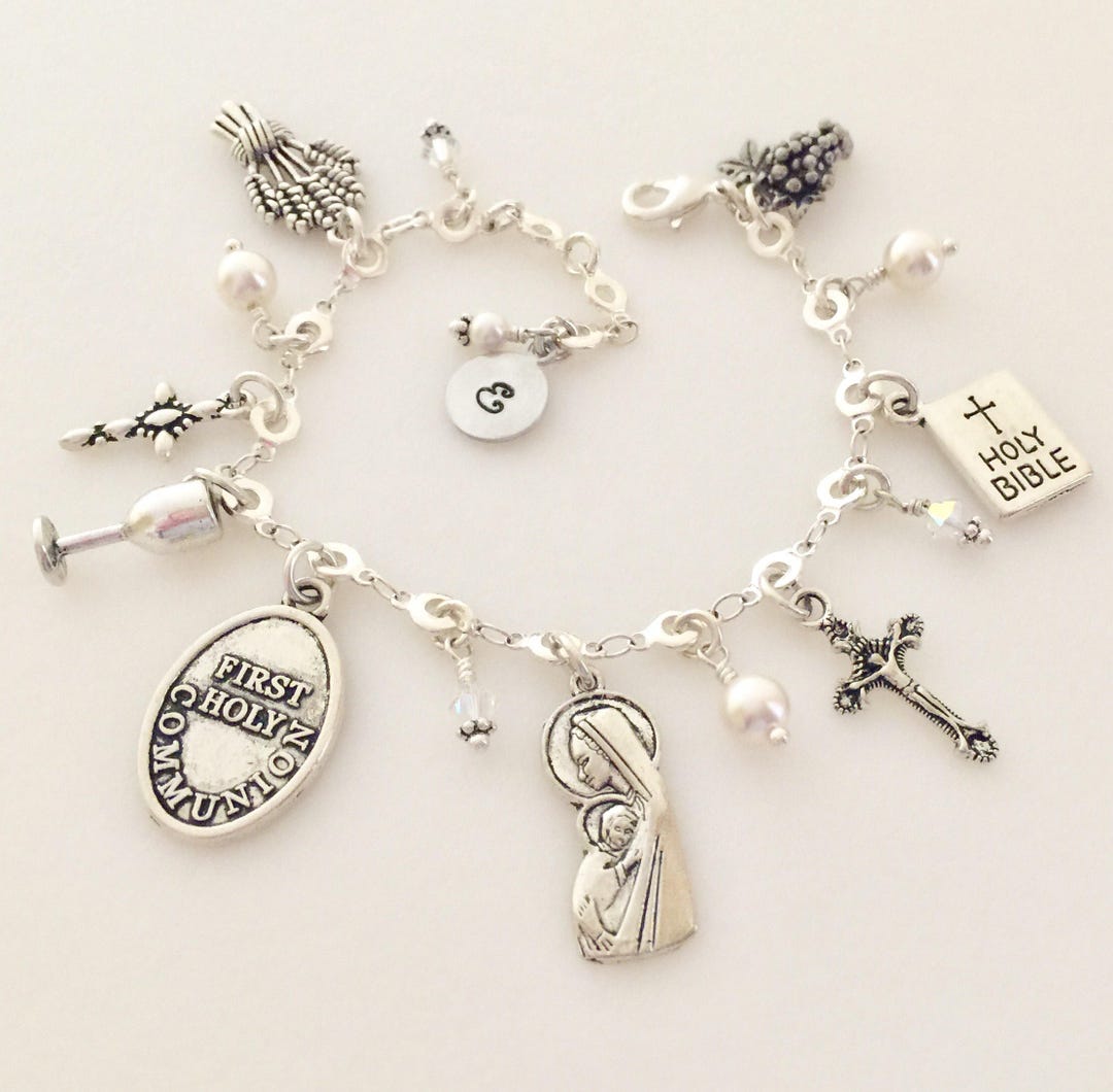 First Communion Charm Bracelet, Holy Eucharist Charms, Holy Communion ...