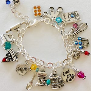 Baker's Charm Bracelet, luv to Bake Charm Bracelet, Baking Charm ...