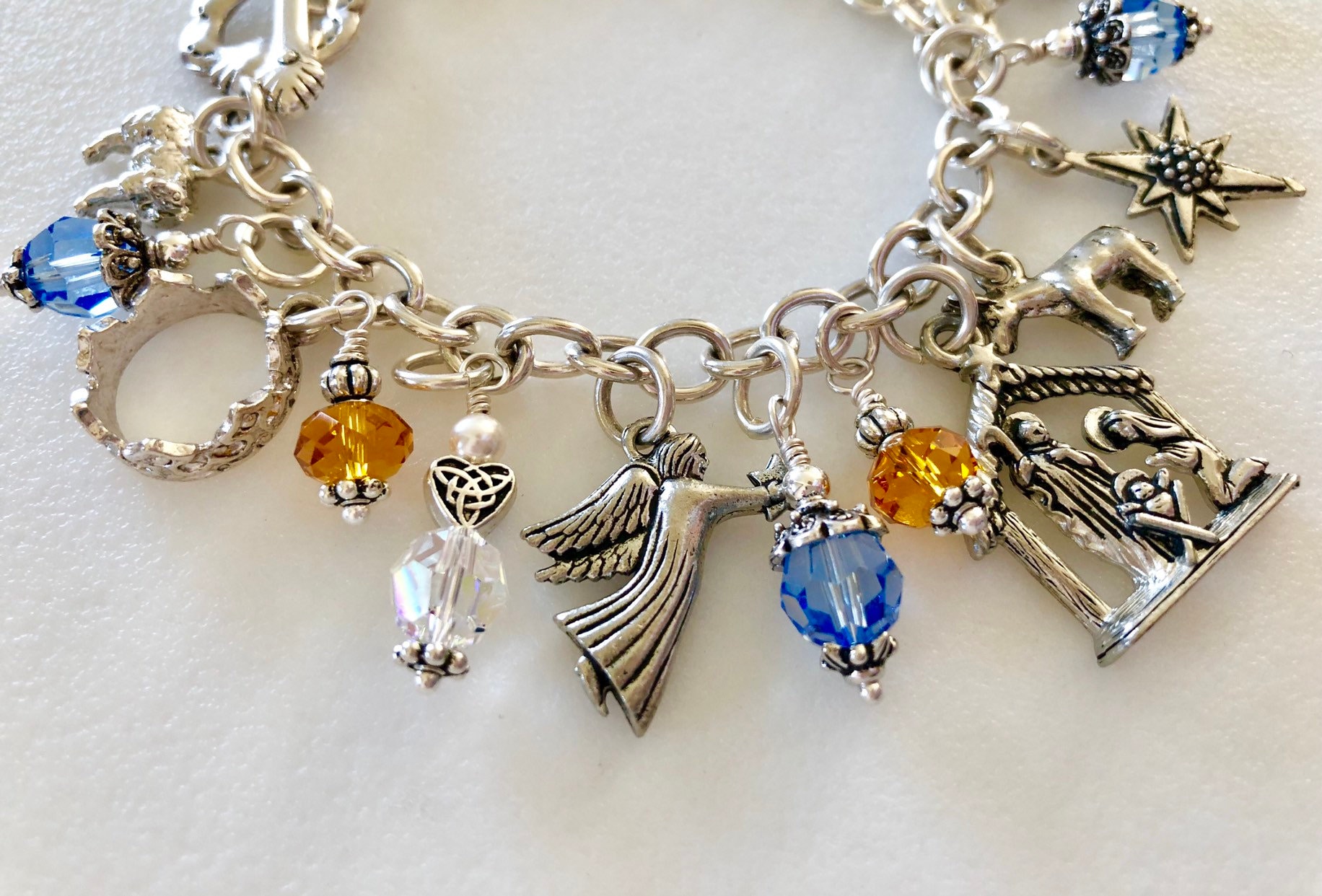 Nativity Charm Bracelet, Christmas Story Charms, First Christmas Eve ...