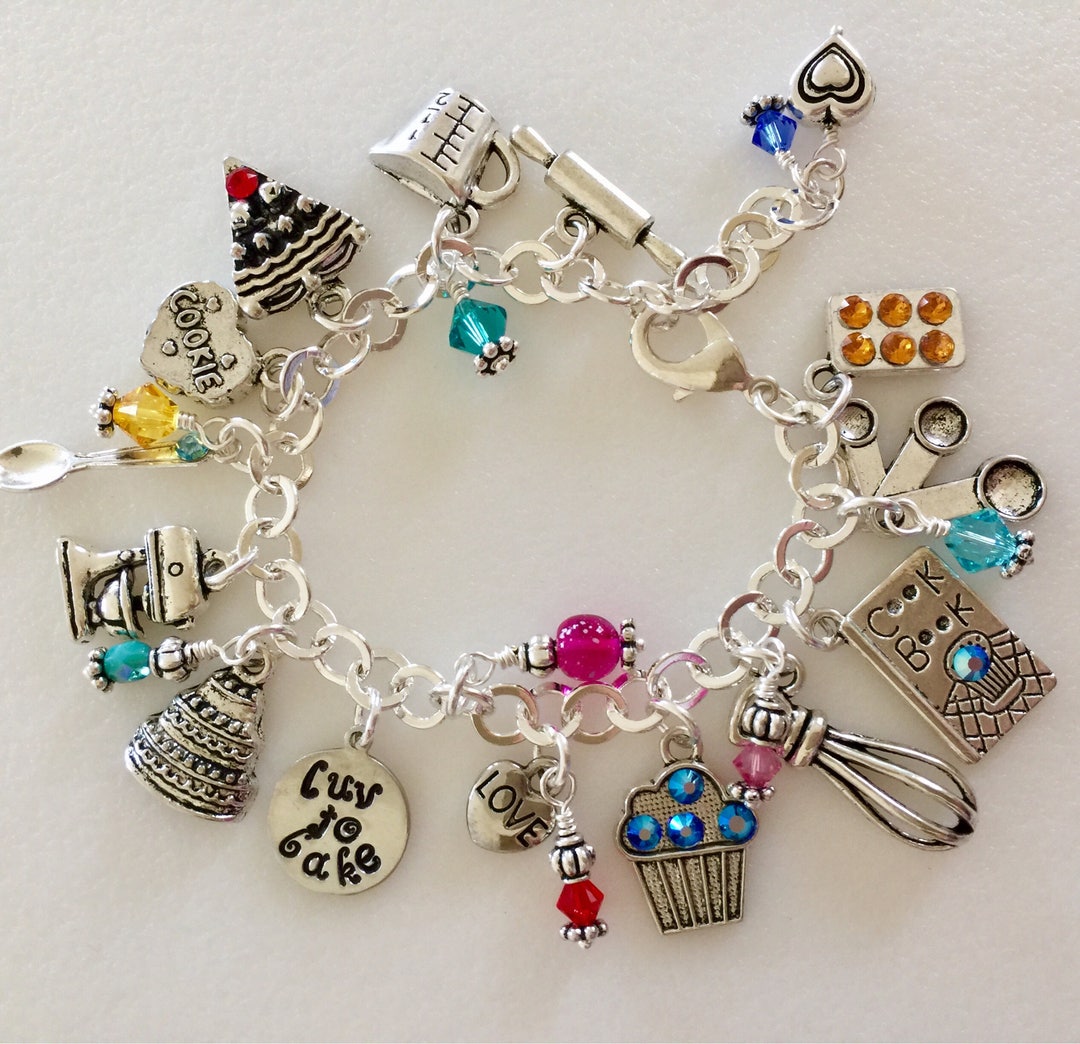 Baker's Charm Bracelet, luv to Bake Charm Bracelet, Baking Charm ...