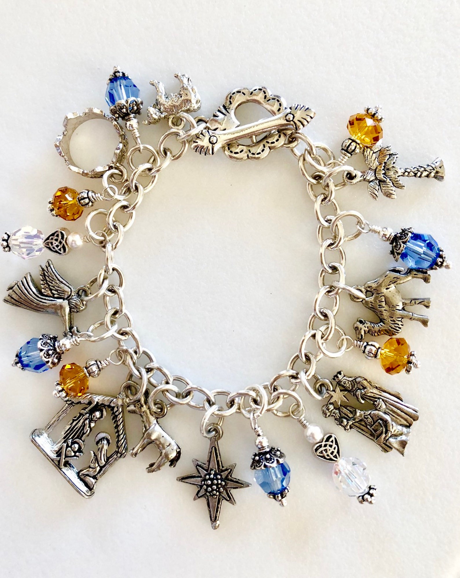 Nativity Charm Bracelet Christmas Story Charms Away in A | Etsy