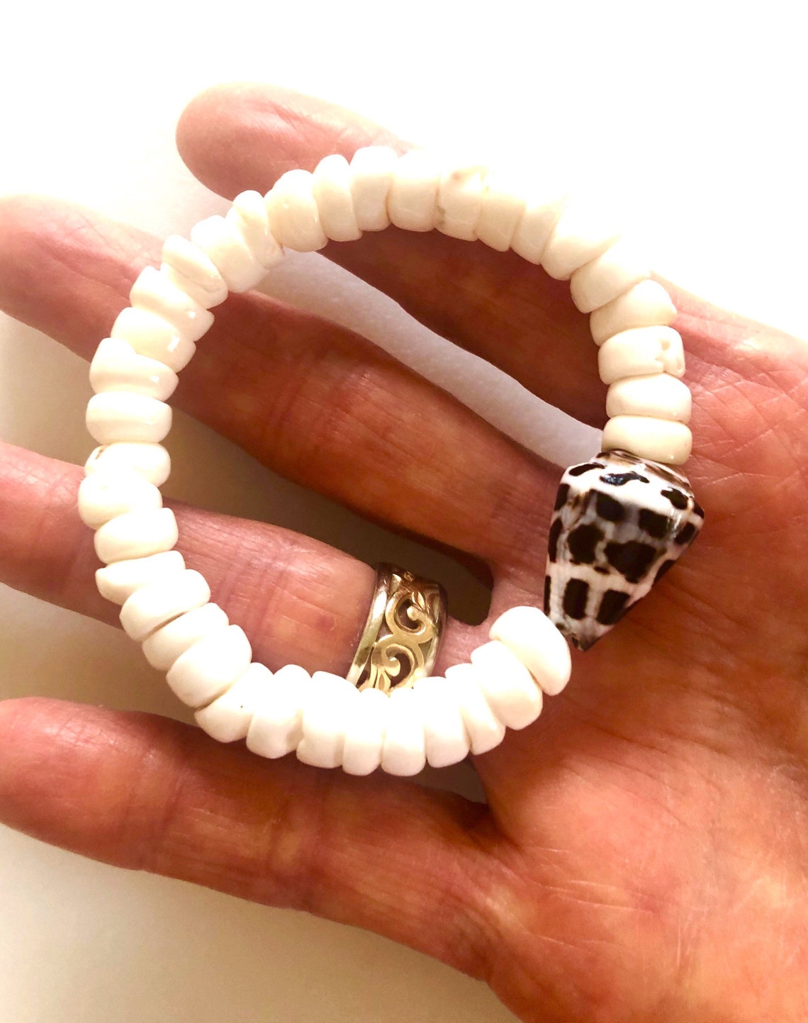 Puka Shell Bracelet Hawaiian Cone Shell Genuine Sea Shell - Etsy