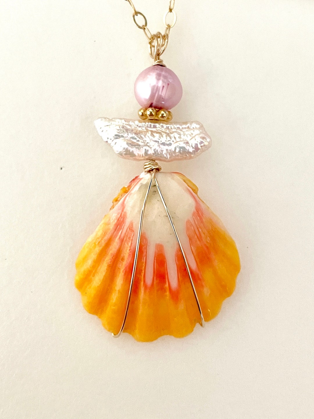 Large Sunrise Shell Necklace, Hawaiian Sunrise Shell, Shell Necklace ...