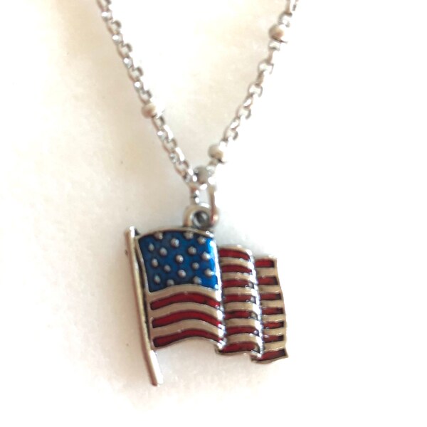 Us Flag Necklace - Etsy