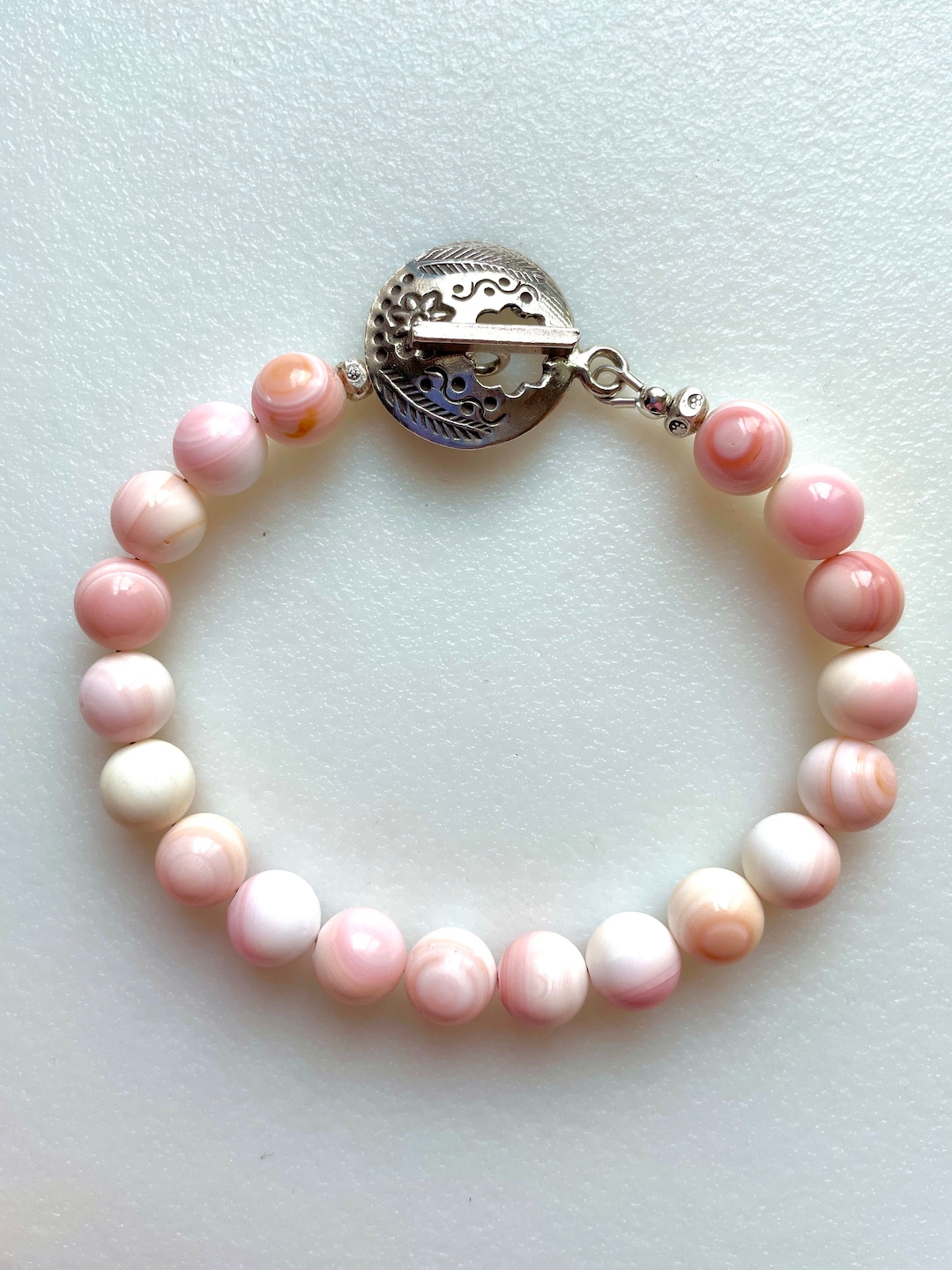 Pink Conch Shell Bracelet, Queen Conch Shell, Natural Sea Shell ...