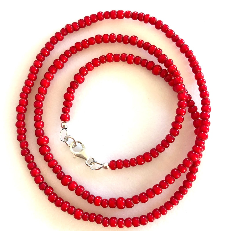 Red Bead Necklace - Etsy