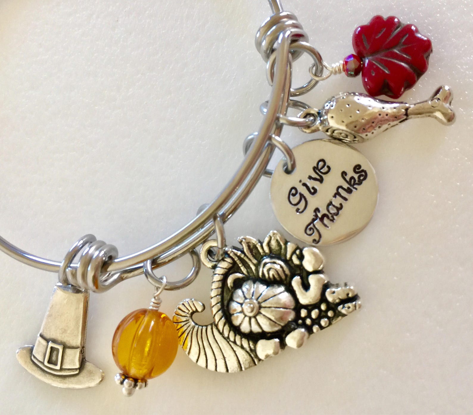 Thanksgiving Bangle Thanksgiving Charm Bracelet Pilgrim - Etsy