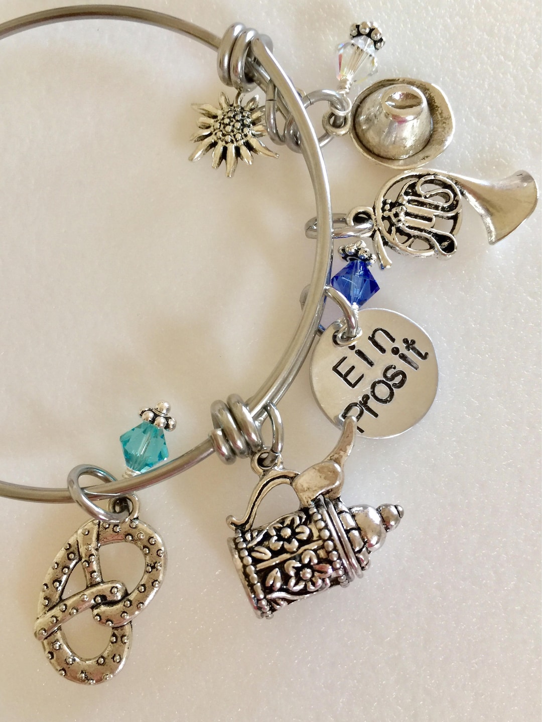 Oktoberfest Bangle Bracelet, German Charm Bracelet, Beer Lovers, Hand ...