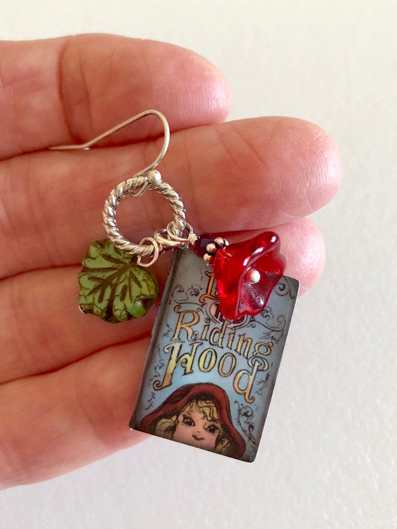 Little Red Riding Hood Earrings Miniature Story Book - Etsy