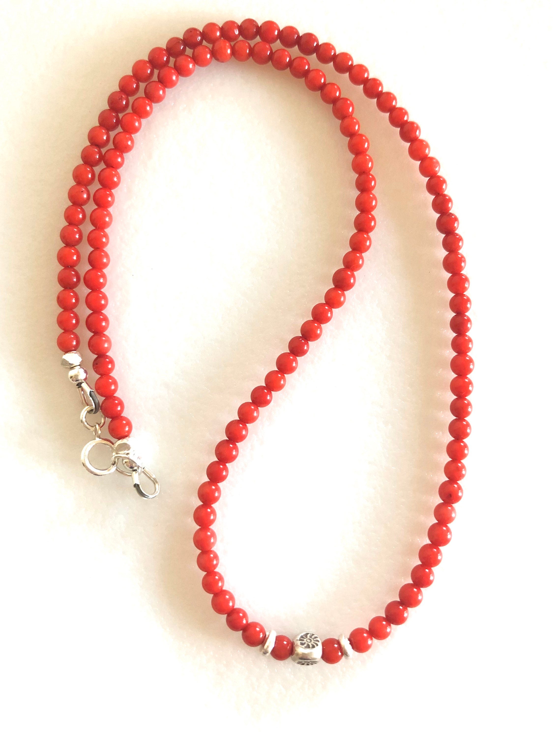 Red Coral Necklace Tiny Red Coral Dainty Coral Choker Karen | Etsy